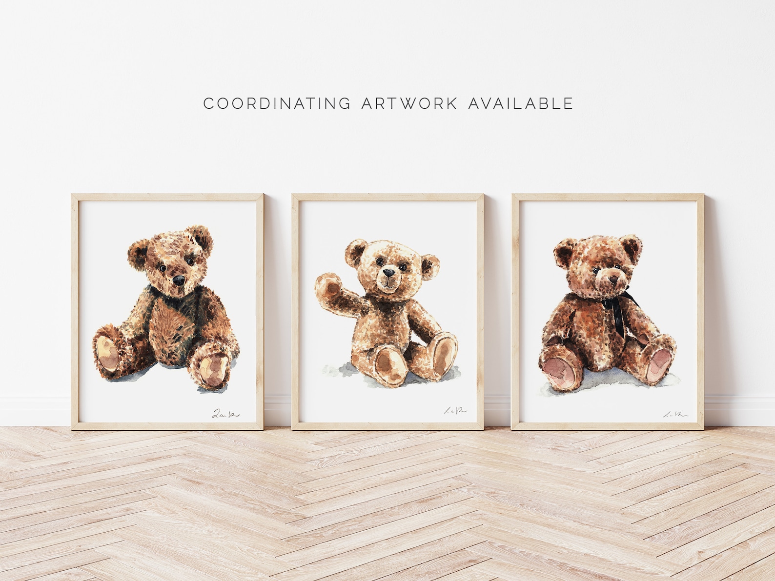 ART PRINT Teddy Bear No. 3 Painting Brown Bear Nursery Decor | Etsy