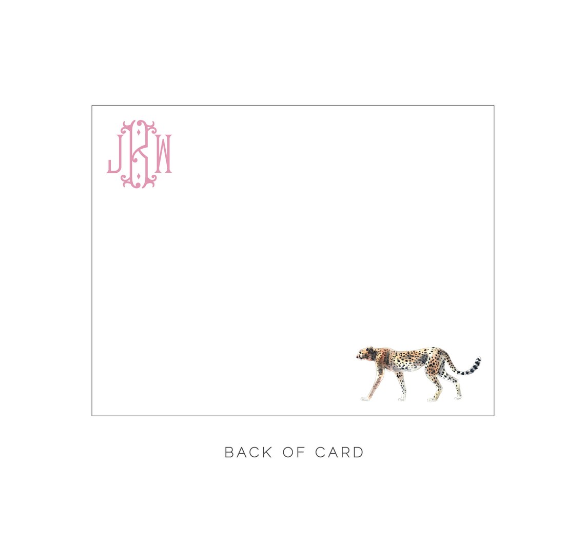 Personalized Stationery Cheetah Pattern on Pink Monogram - Etsy