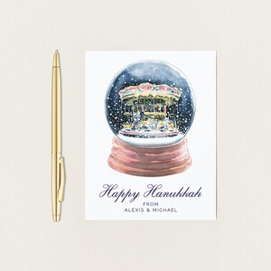 Paris Carousel Snowglobe Holiday Cards, Custom Snow Globe Christmas ...