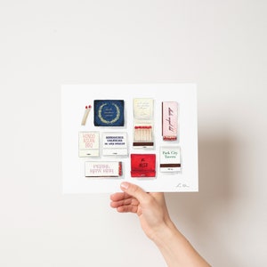 Custom Restaurant Matchbooks Art Print, Romantic Couples Gift ...