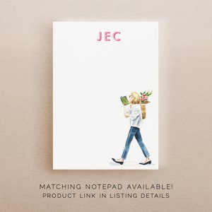 Reading Girl Notecards, Library Book Lover Stationery, Custom Librarian Gift, Personalized ...