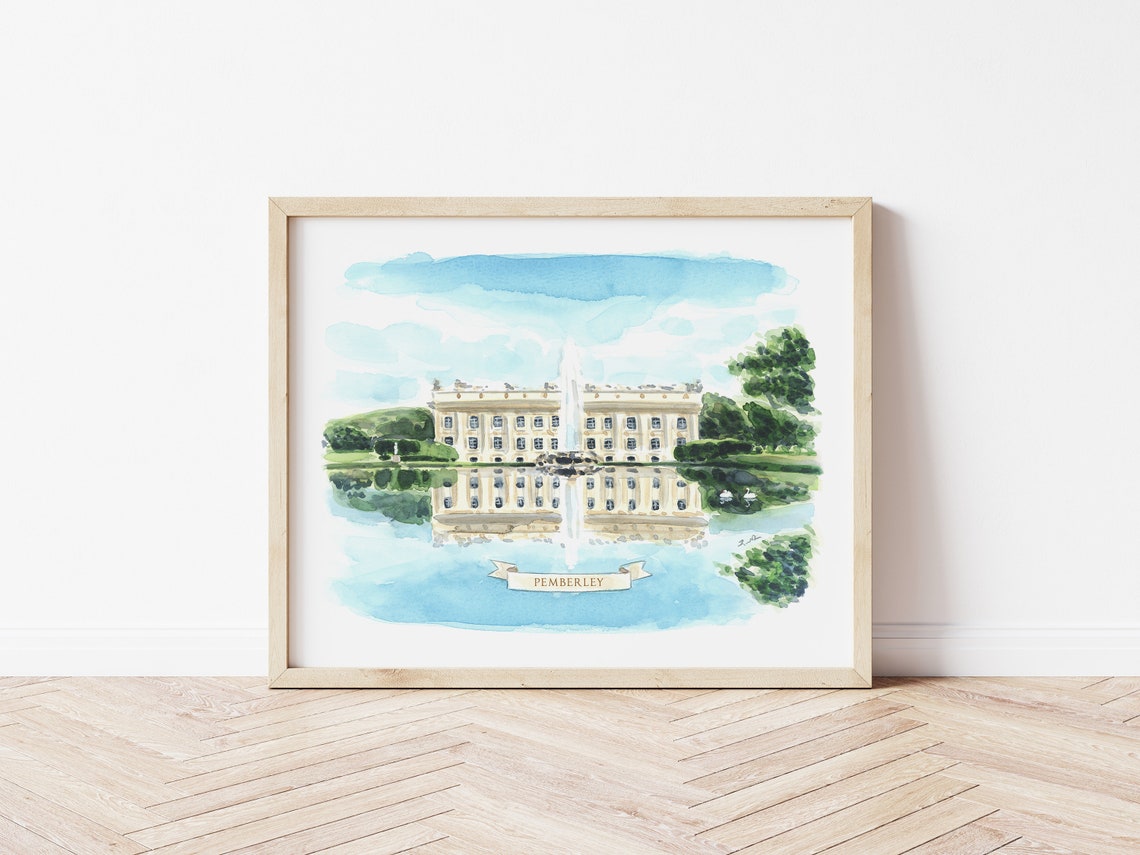 Pride and Prejudice Pemberley Art Print Jane Austen Gift - Etsy