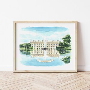Pride and Prejudice Pemberley Art Print - Jane Austen Gift, Book Wall ...