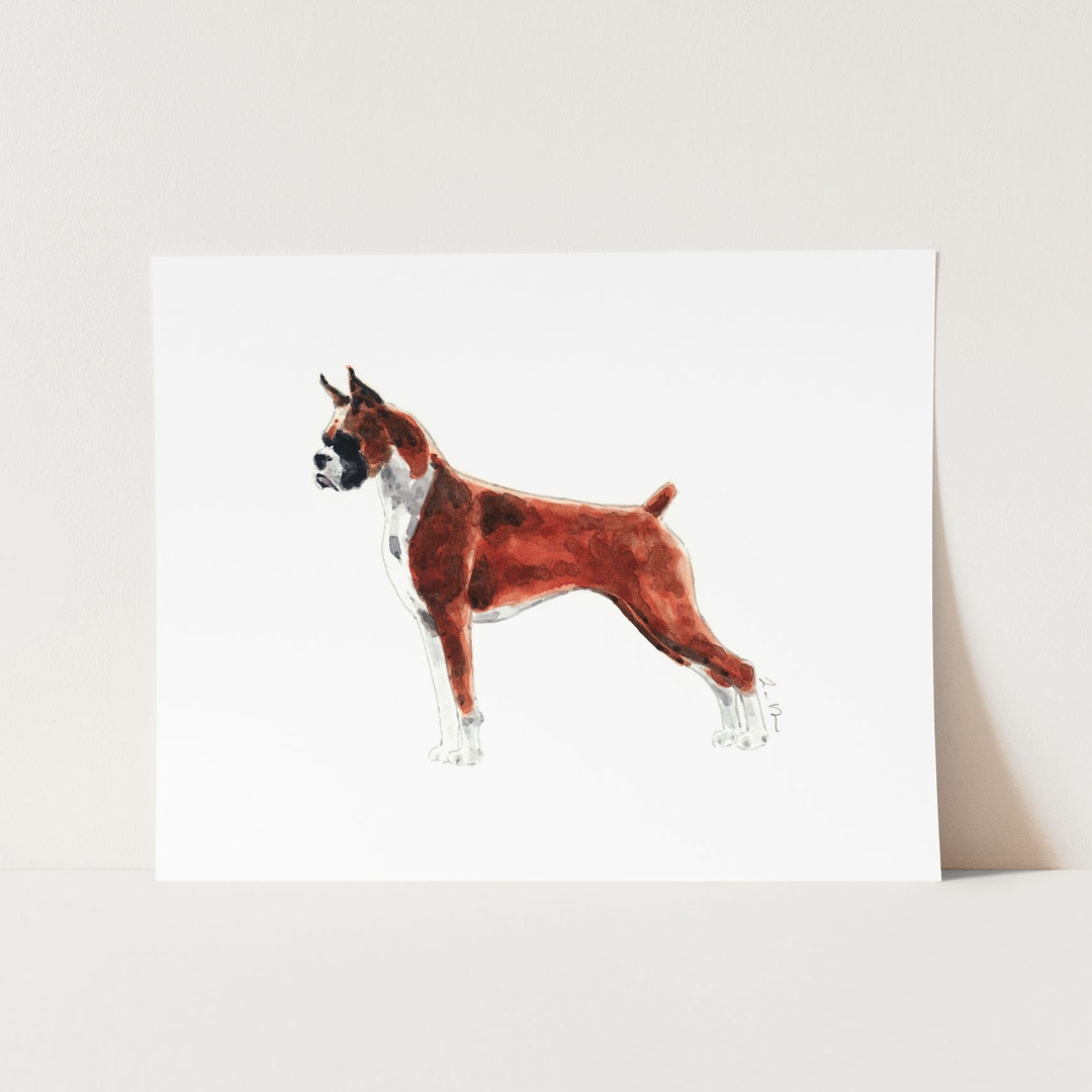 Art Print Boxer Dog - Boxer Dog Art, Dog Watercolor Art, Dog Nursery ...
