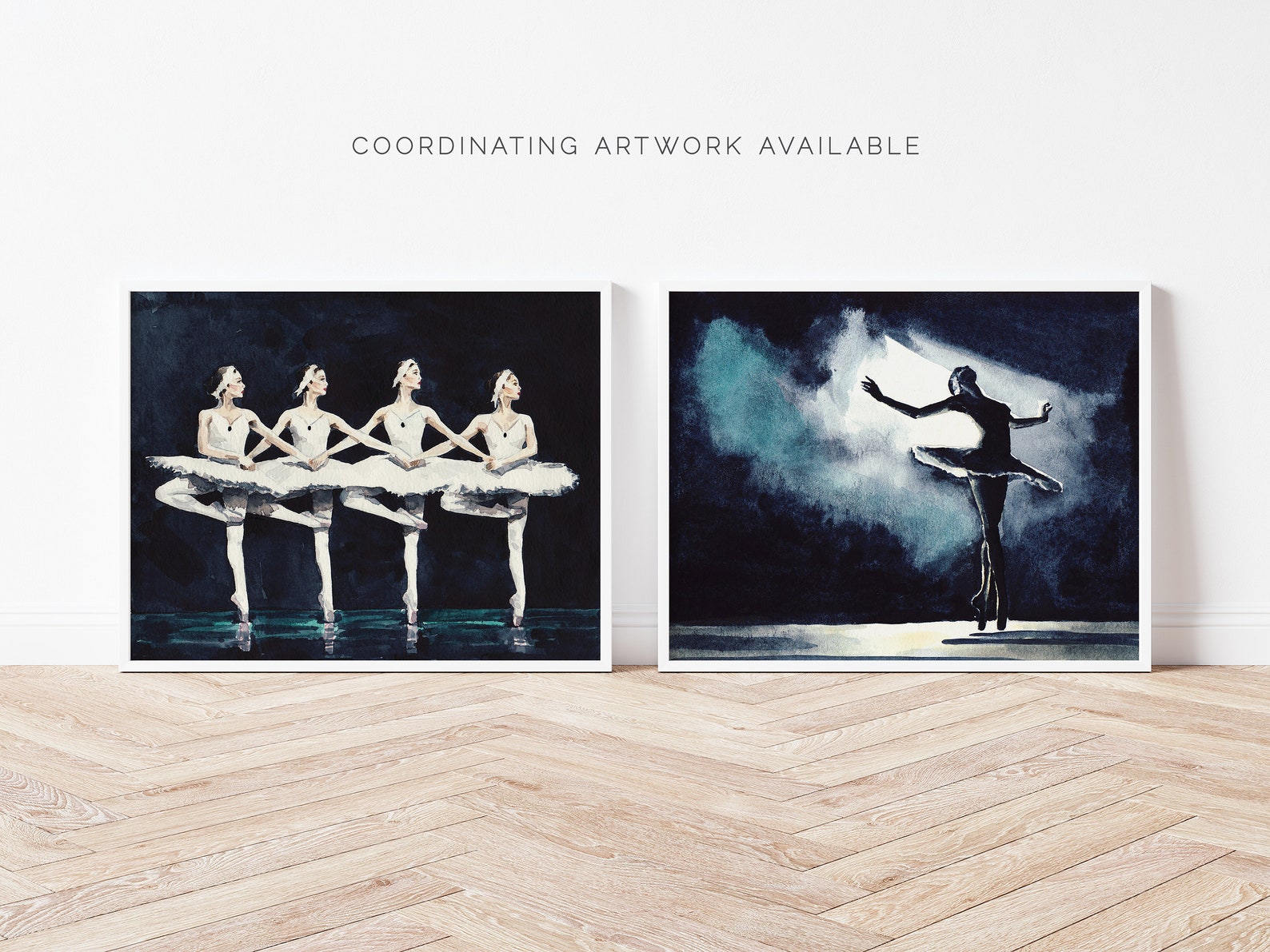 Four Swan Ballerinas Art Print, Ballet Watercolor, Ballet Dancer ...