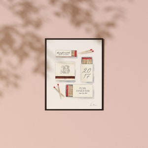 Custom Matchbooks Art Print, Couple Gift, Wedding Matches Collage ...