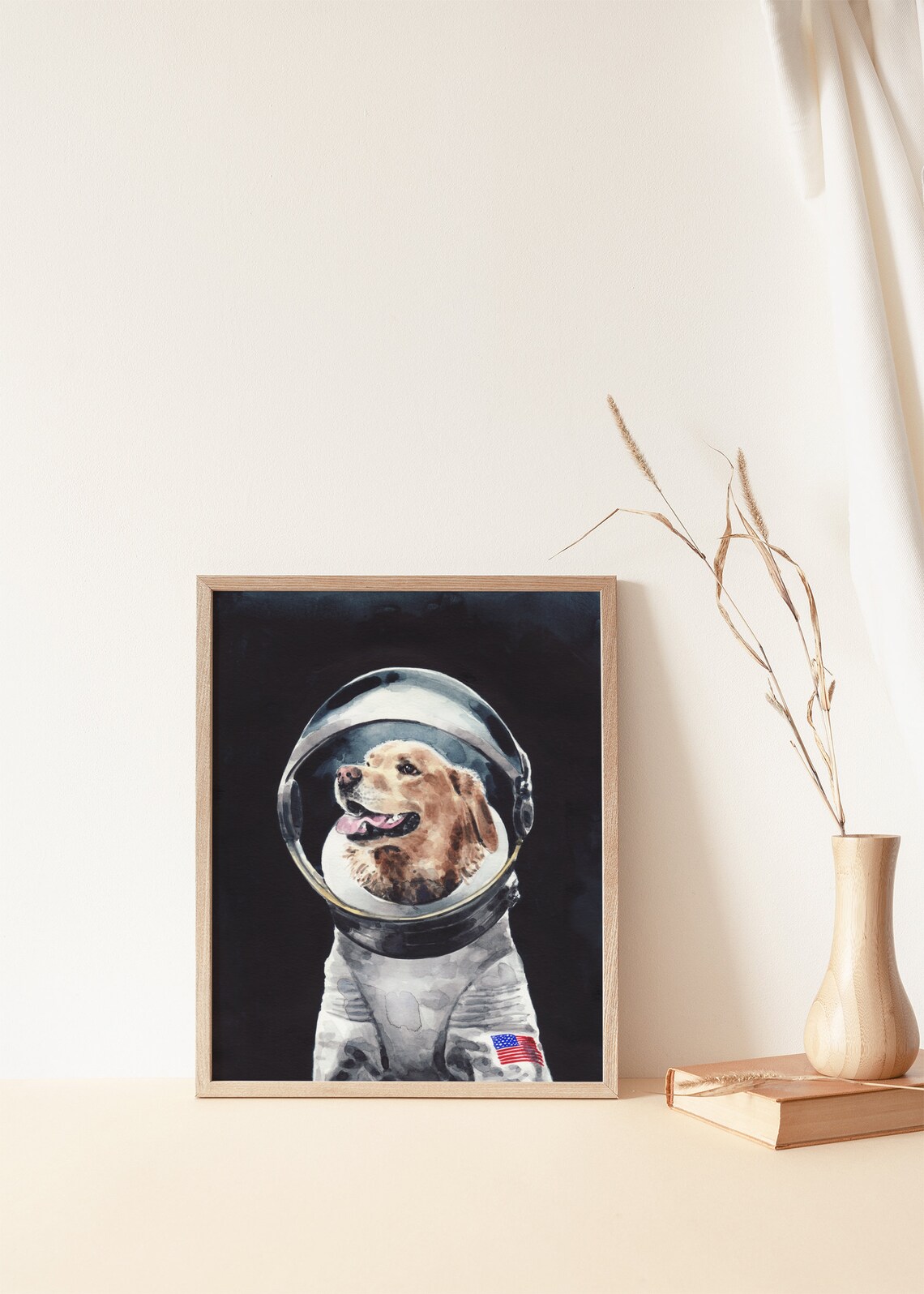 Art Print Astronaut Dog Space Themed Nursery Nursery Art - Etsy