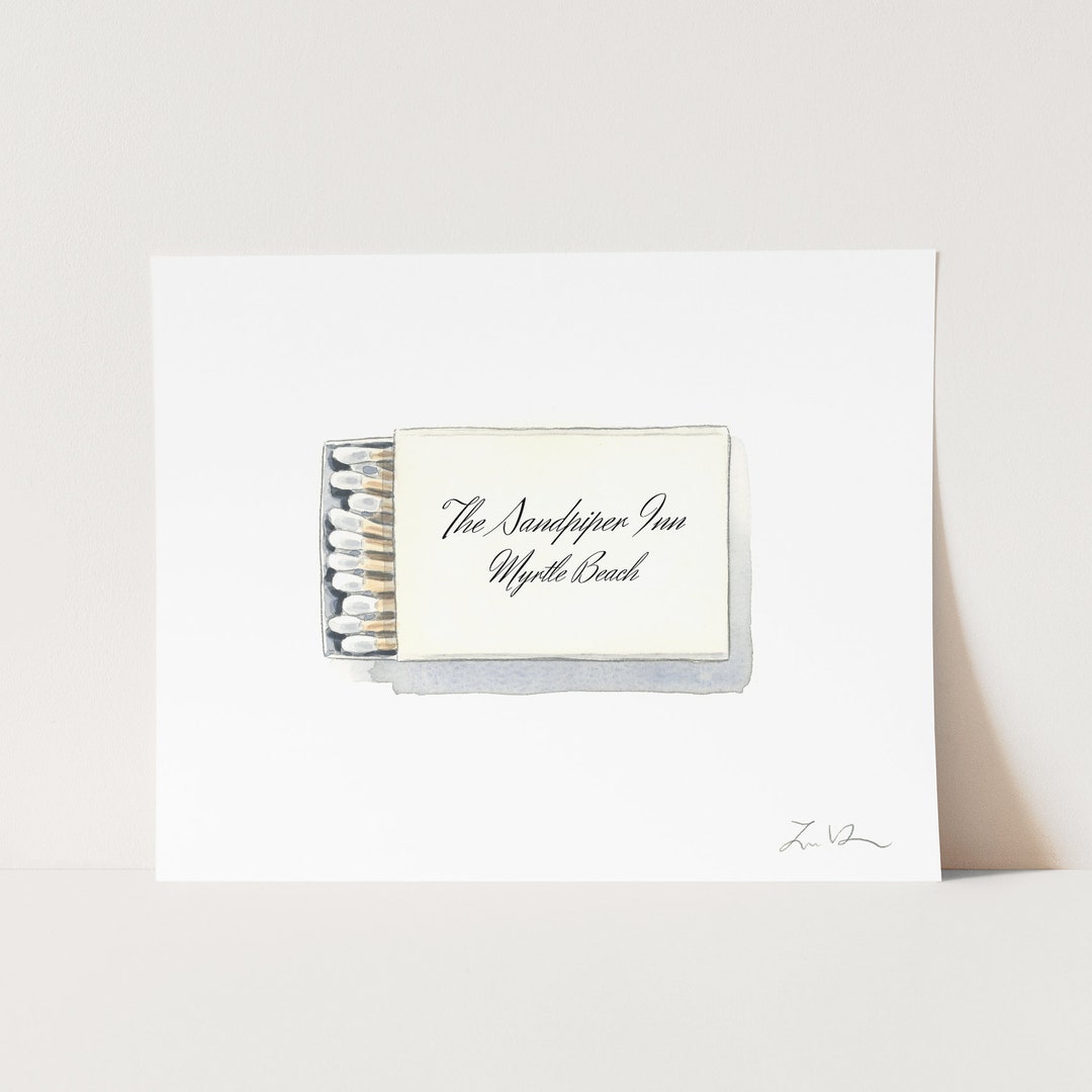 Personalized Matches Art Print, the Perfect Match Art, Custom Matchbook ...