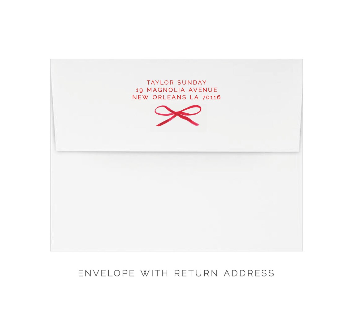 Personalized Stationery Red Ribbon Bows Pattern Customized | Etsy