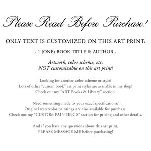 Personalized Art Print Reading Girl - Figural Art - Library Art - Book ...