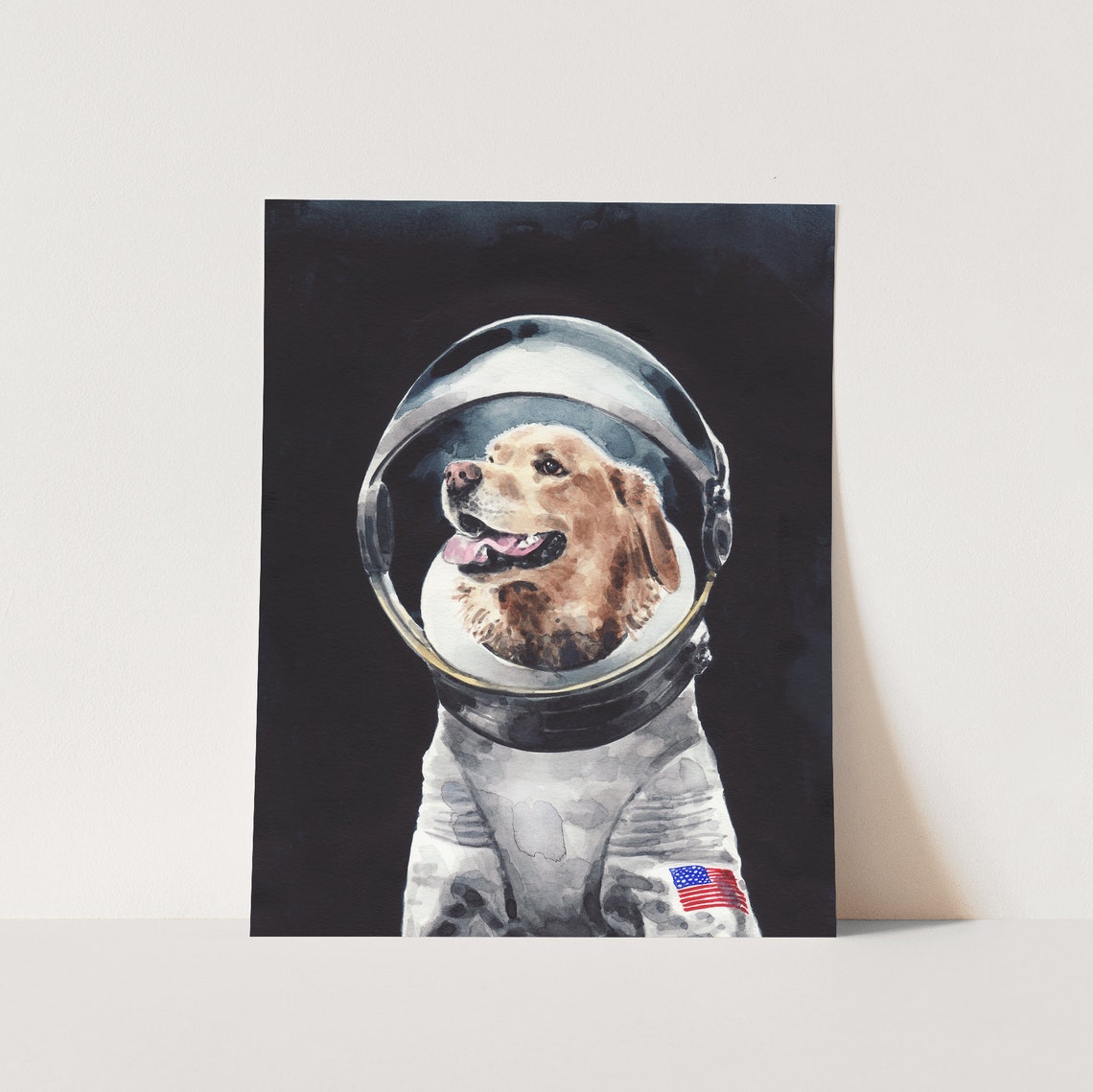 Art Print Astronaut Dog Space Themed Nursery Nursery Art - Etsy