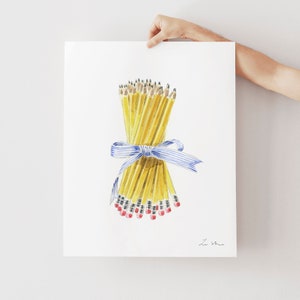 Pencil Bouquet Art Print, School Teacher Appreciation Gift, Writer ...