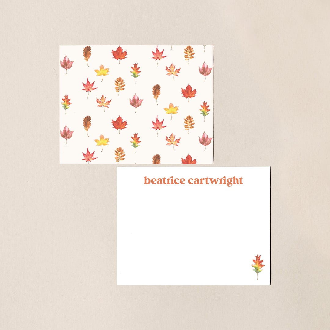 Falling Leaves Stationery Set, Fall Foliage Blank Cards, Autumn Season ...