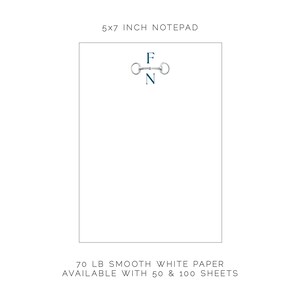 Preppy Horse Lover Notepad, Personalized Silver Horsebit Stationery ...