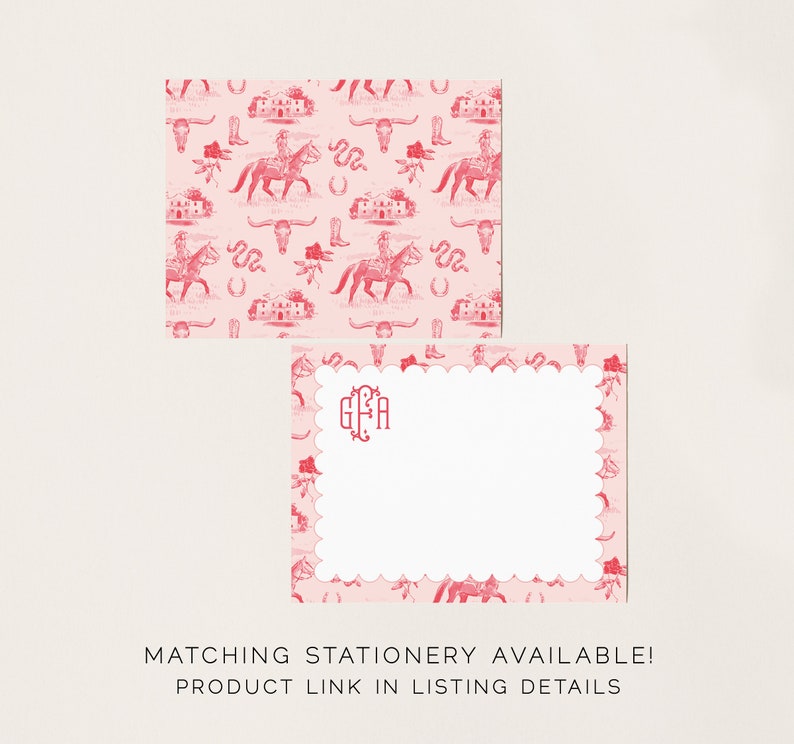 Vintage Pink Cowgirl Toile Notepad Western Preppy Note Pad - Etsy