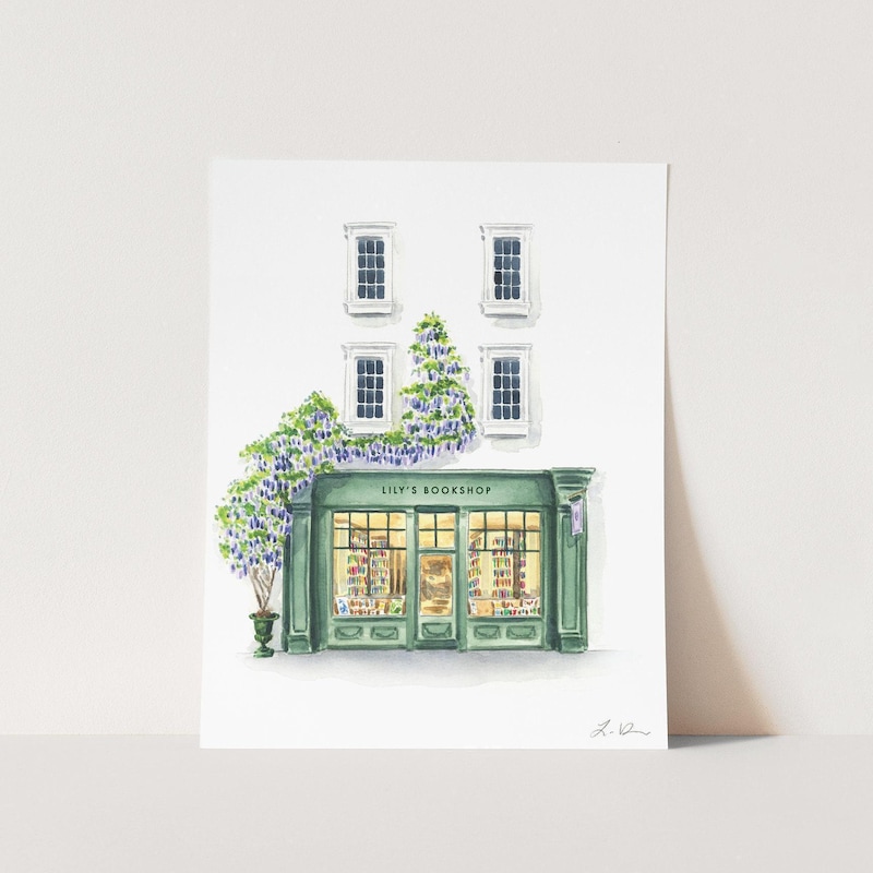 Whimsical Bookshop Print - Etsy