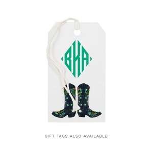 Black Cowboy Boots Notepad, Personalized Note Pad, Monogrammed ...