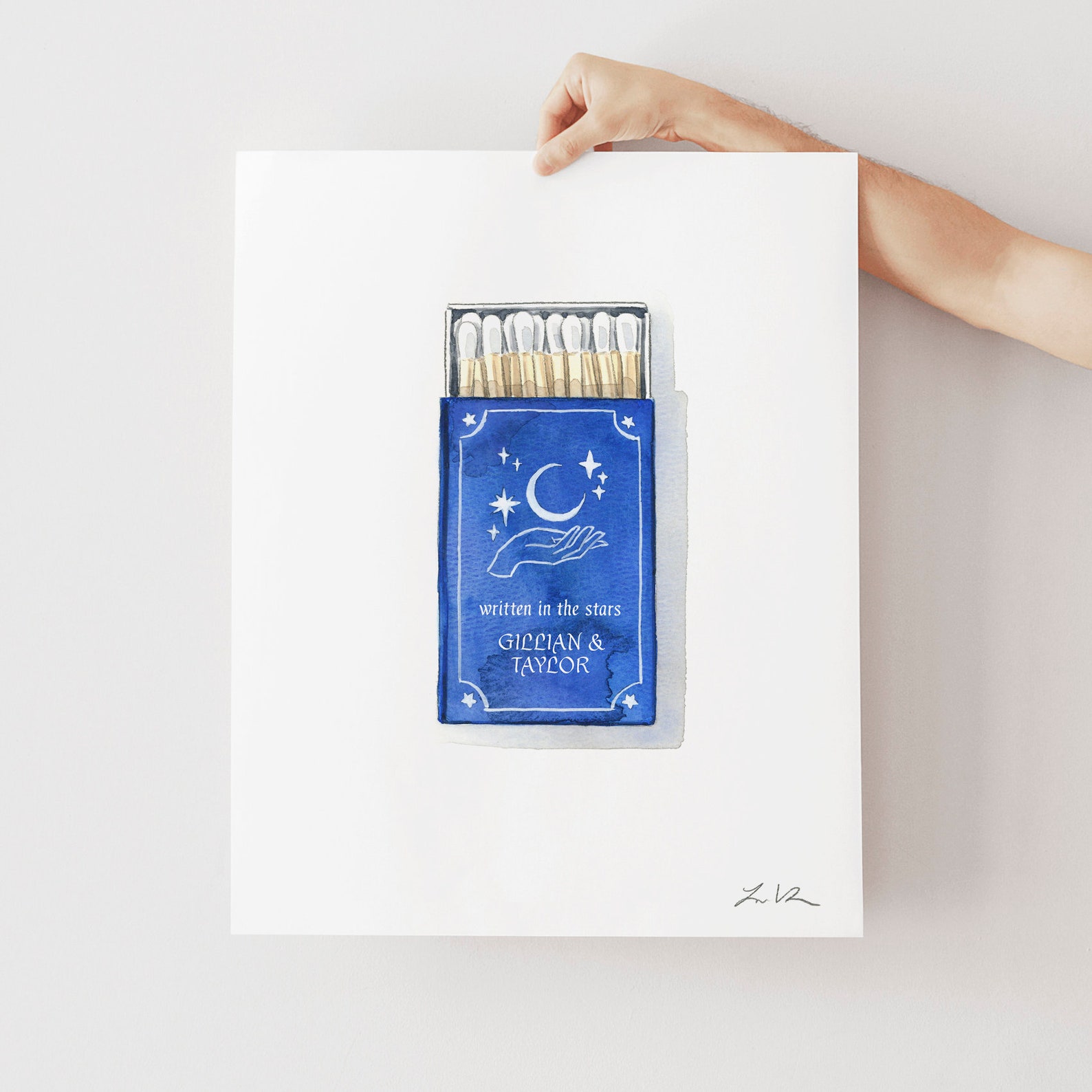 Couples Matchbook Art Print, Custom Matches Painting, Magical Art ...