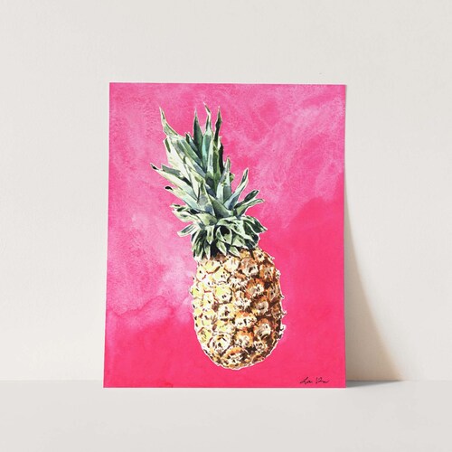 Pink Pineapple Print Preppy Wall Art Southern Decor Pink - Etsy