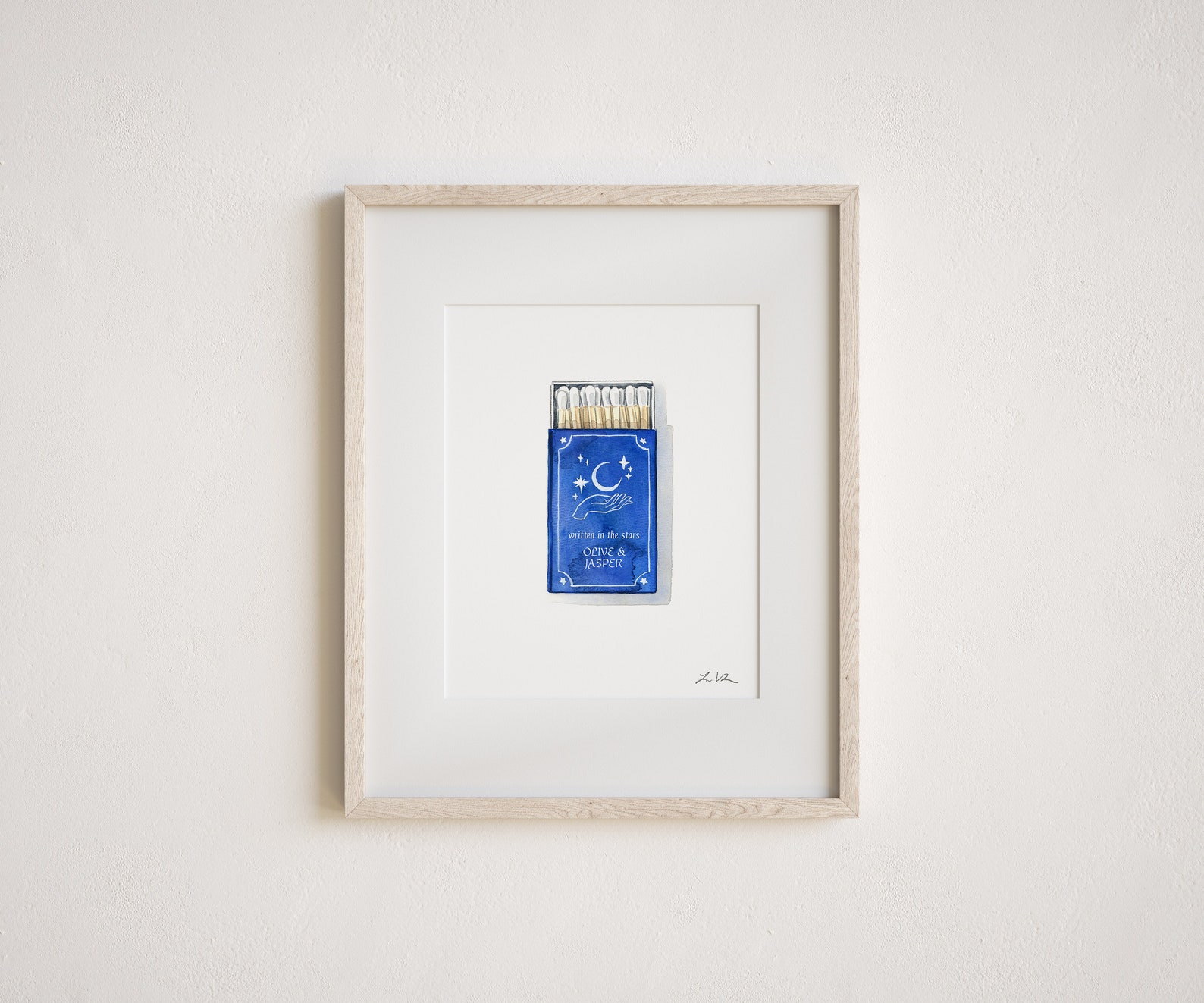 Couples Matchbook Art Print, Custom Matches Painting, Magical Art ...