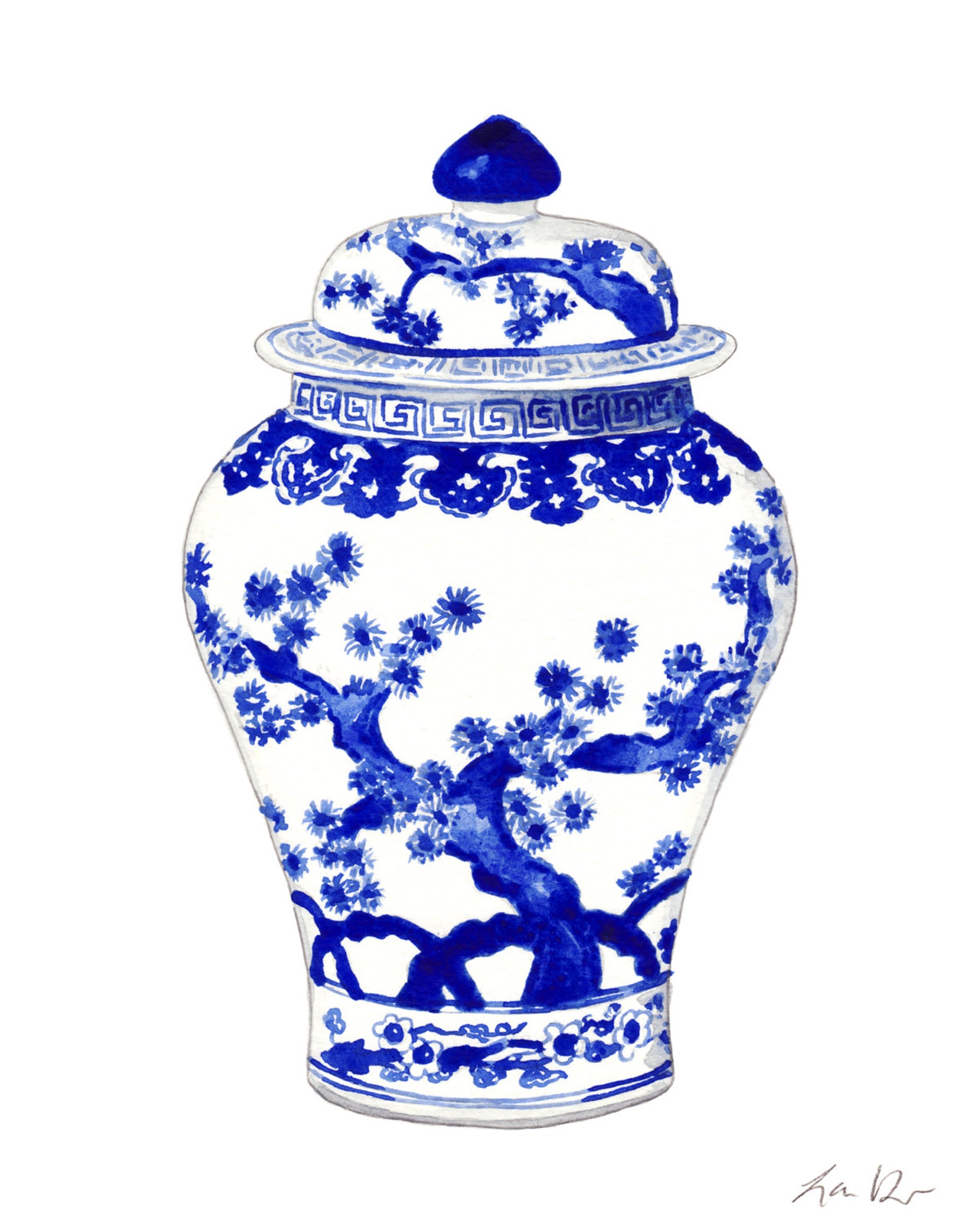 Art Print Blue and White Ginger Jar No. 10 Ginger Jar Art - Etsy