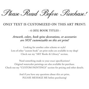 Custom Book Stack Watercolor Art Print - Favorite Books Art, Preppy ...