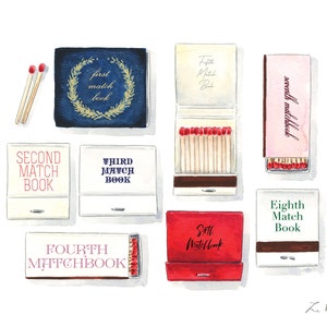 Custom Restaurant Matchbooks Art Print, Romantic Couples Gift ...