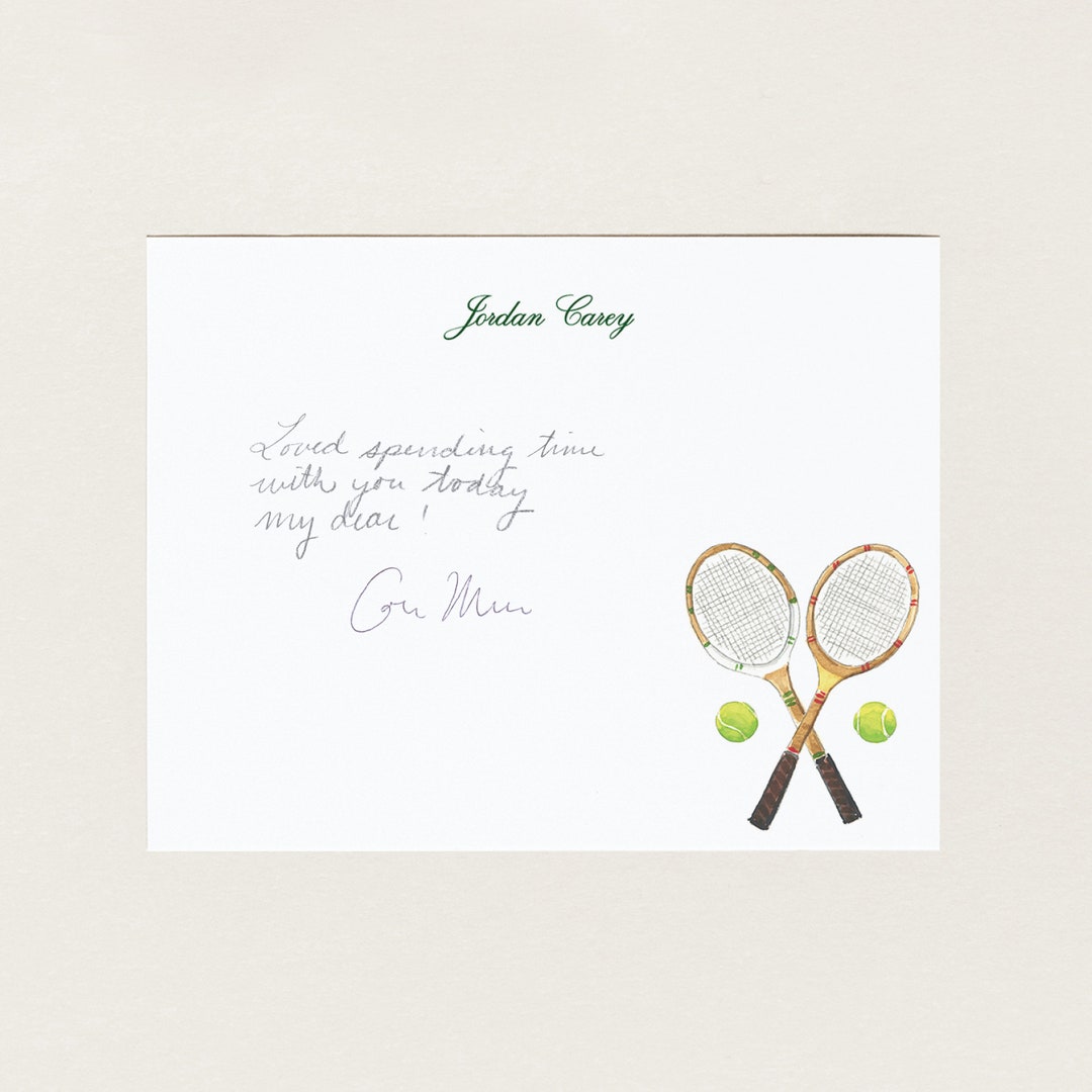 Personalized Tennis Stationery, Custom Tennis Racket Gift, Preppy ...