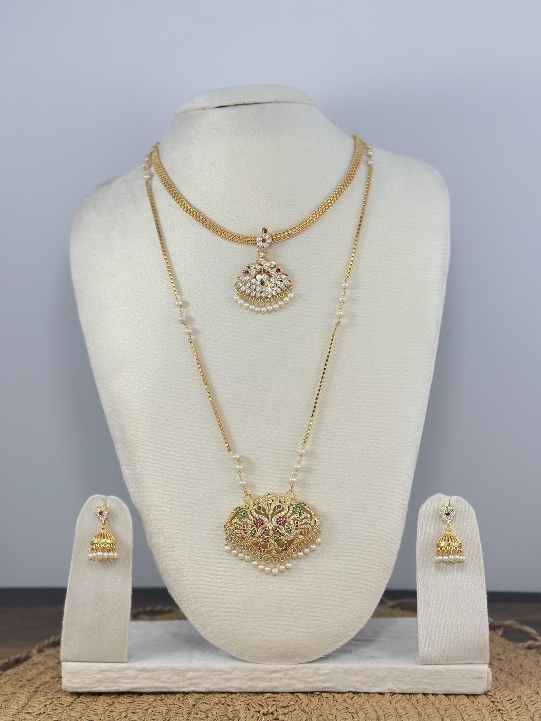 South Indian Bridal Set | Impon Pathakkam Attigai Jewelry Set | Temple ...