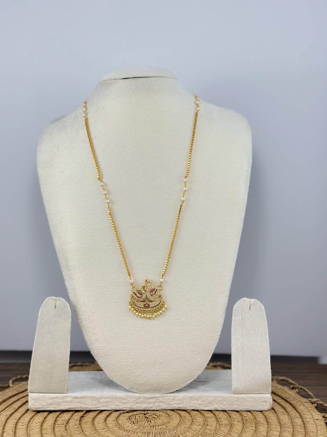 South Indian Wedding Impon Pathakkam Chain | Gold Look Jewelry - Etsy