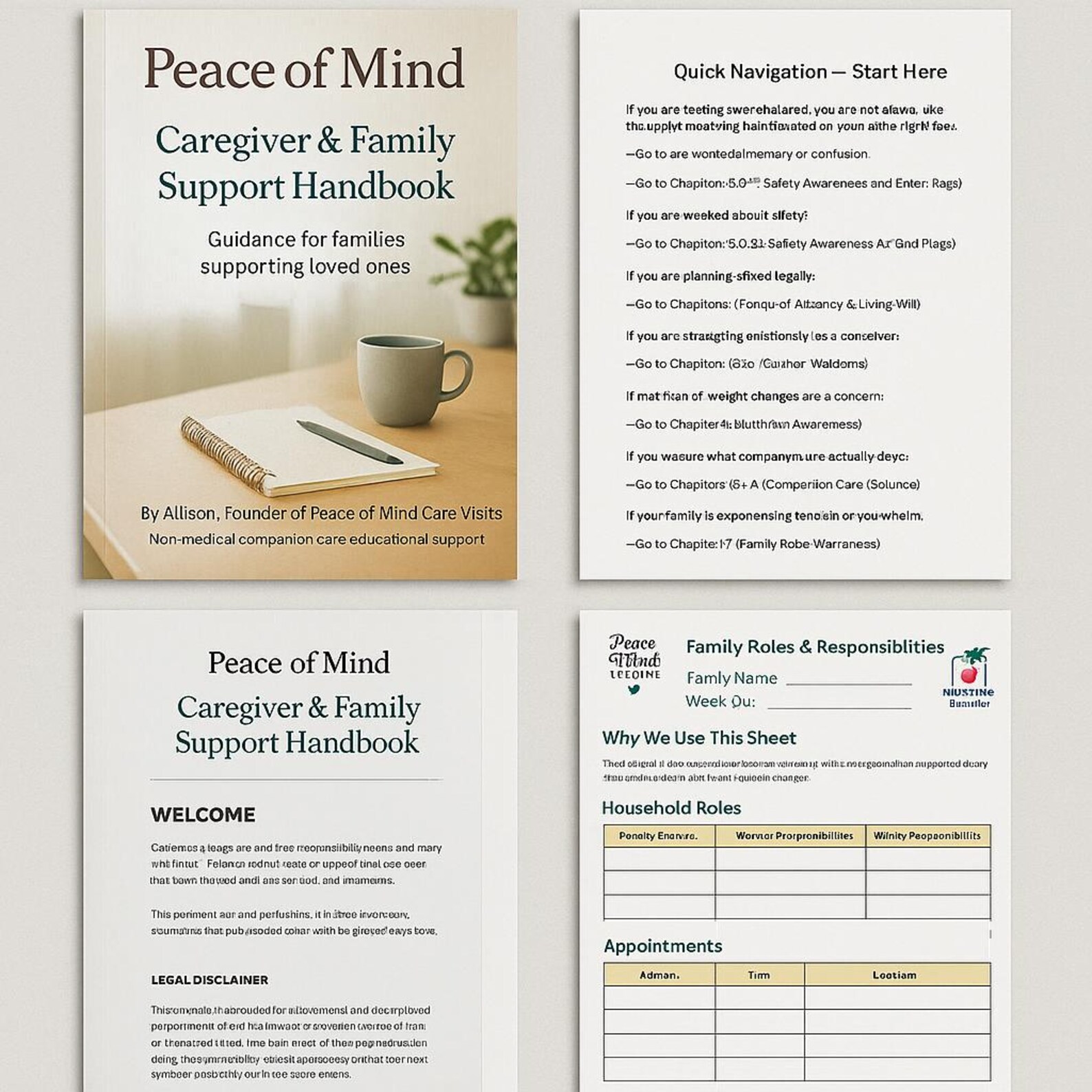 Caregiver Support Handbook Bundle | Family Care Guide + Roles Worksheet ...