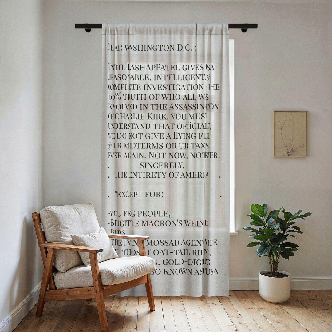 Candace Owens Quote Sheer Window Curtain | Political Text Print - Etsy
