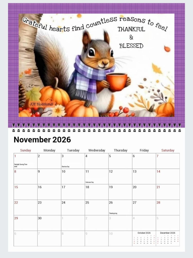 JOY Blossoms 2026 Calendar. ***last of Quantity for the Year*** - Etsy UK