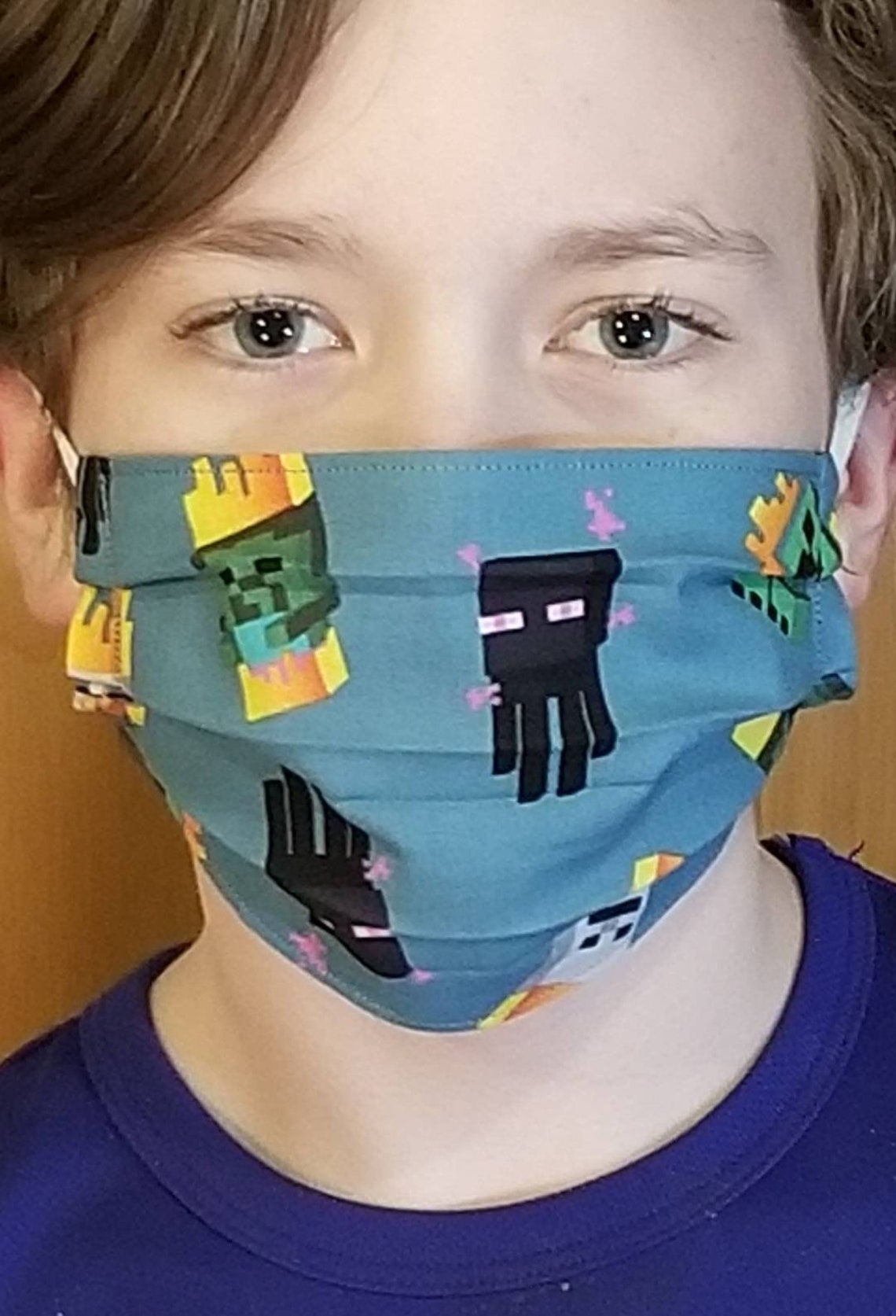 Kids Face Mask Minecraft Fabric 100% Cotton Washable and | Etsy