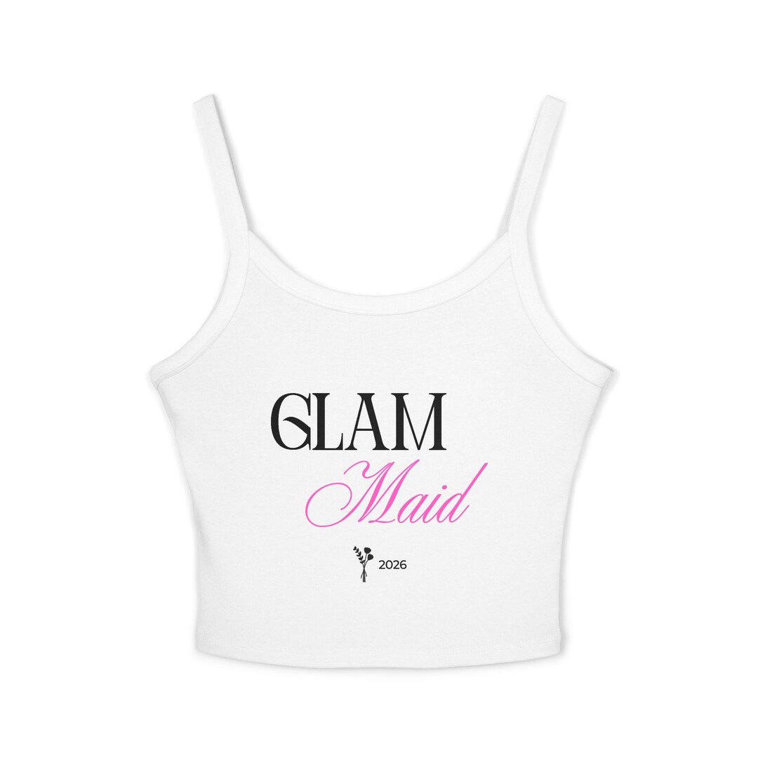 Glam Maid Tank Top | Bachelorette Bridal Party, Pink Script - Etsy