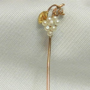 Antique 10K Pearl Cluster Stick Pin Cravat Pin Grapes Hat Pin Authentic ...