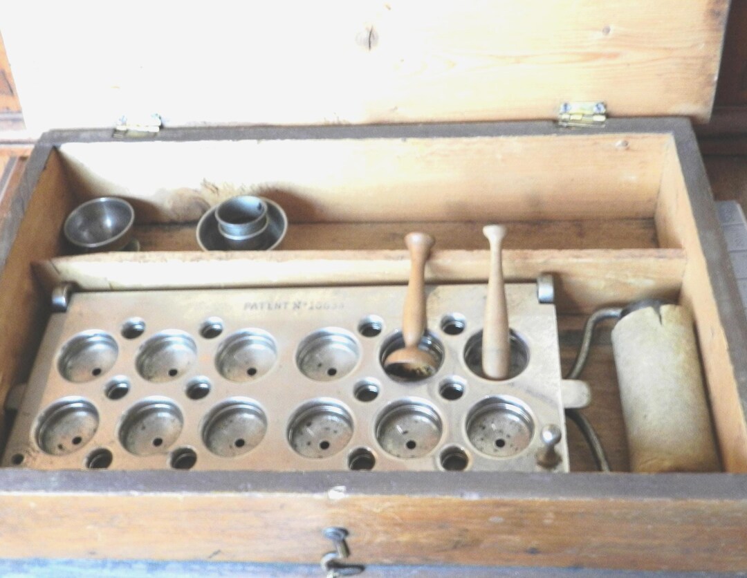 Vintage Pharmacy Tool Cachet Makers - Nickle Metal- 23 Holes - Pat ...