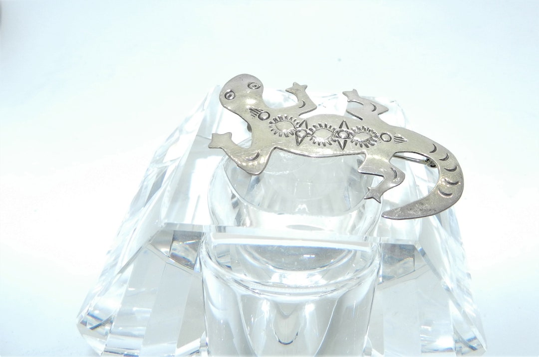 Vintage Sterling 925 Gecko Lizard Pin Brooch Signed - Etsy
