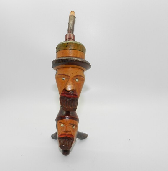 Collectibles Tobacciana hand-carved Man Face Wood pipe for tobacco ...