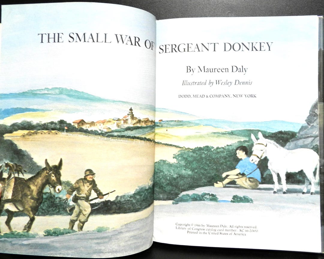 Vintage the Small War of Sergeant Donkey – WWII Kids Illustrated Book ...