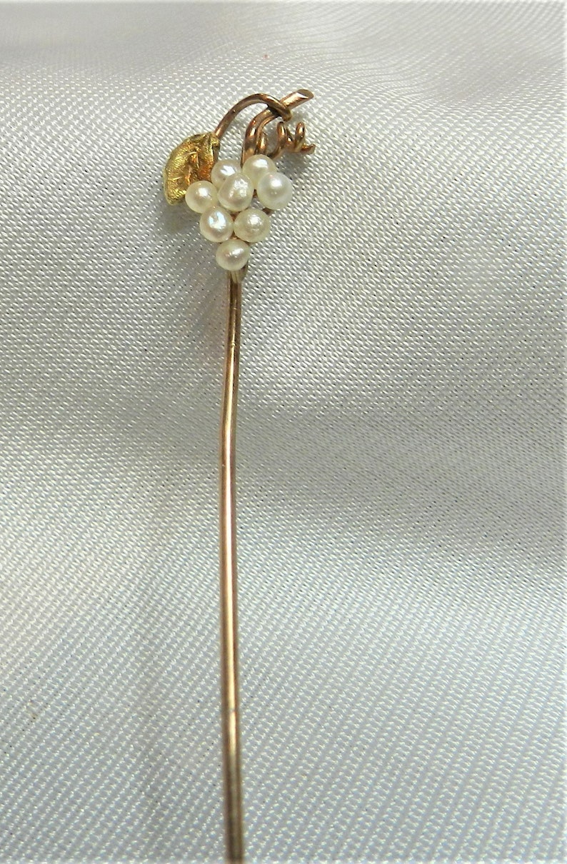 Antique 10K Pearl Cluster Stick Pin Cravat Pin Grapes Hat Pin - Etsy