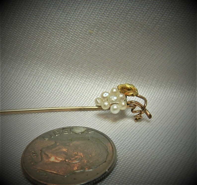 Antique 10K Pearl Cluster Stick Pin Cravat Pin Grapes Hat Pin - Etsy