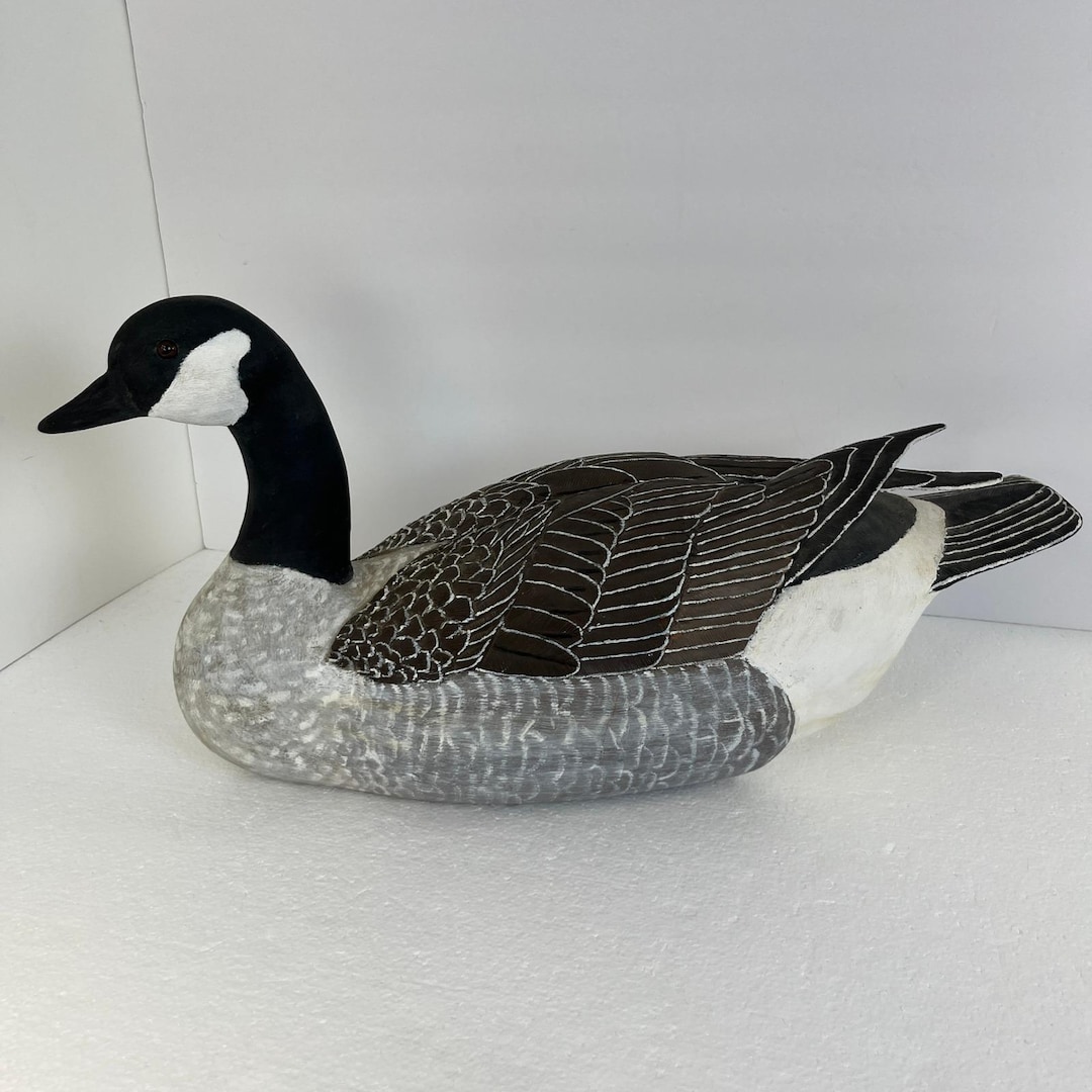 Vintage Canada Goose Decoy 1987 Tracy Hyder Hand Painted Wood Carving ...