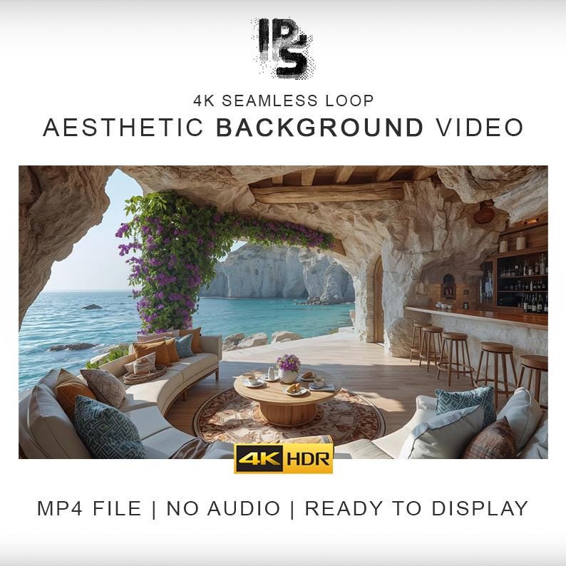 Ocean Cave Lounge Ambient Background Video – 4K Loopable Ambience Clips ...