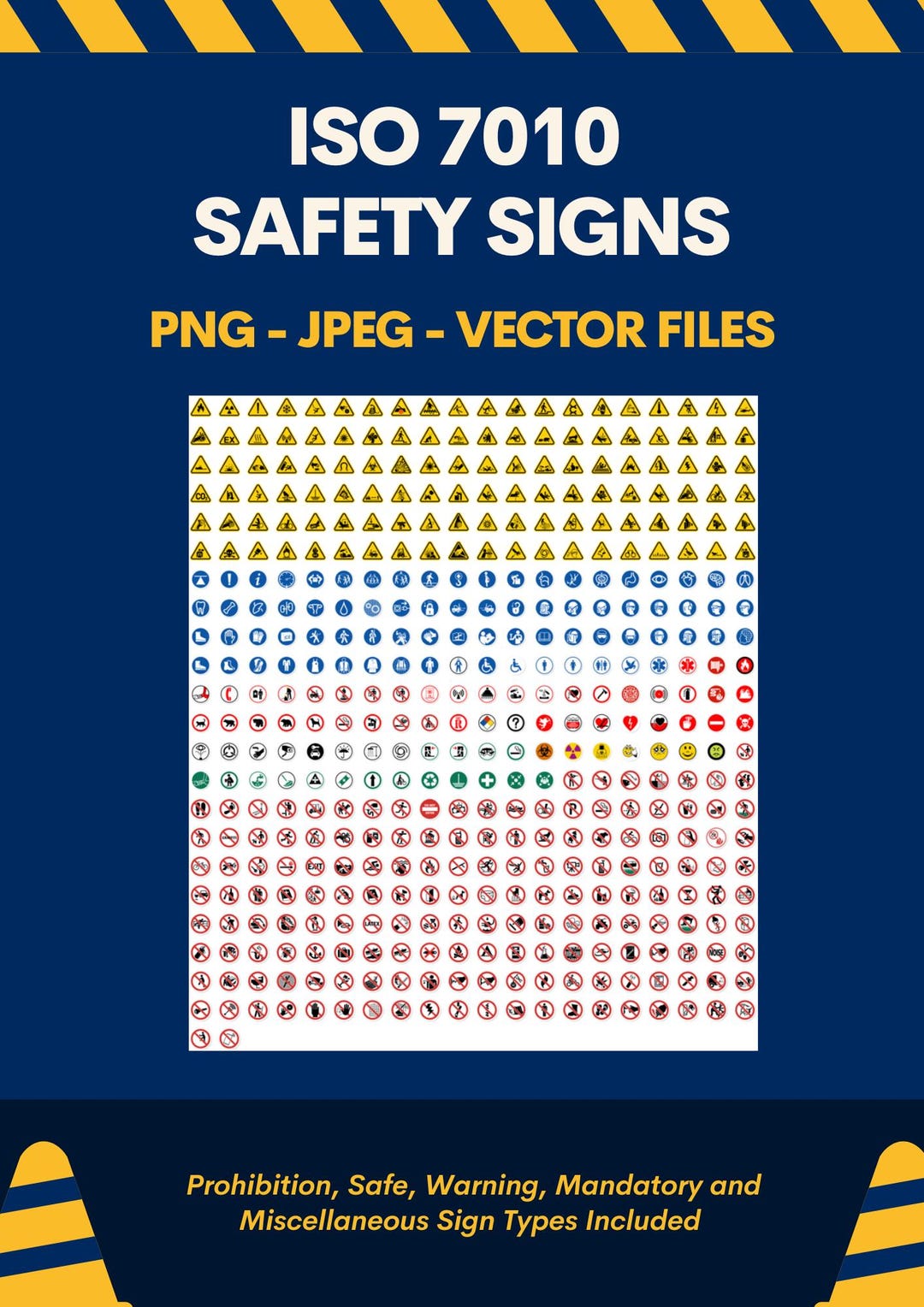 ISO 7010 Safety Sign Hazard Warning Symbols Pack - Digital Download PDF ...