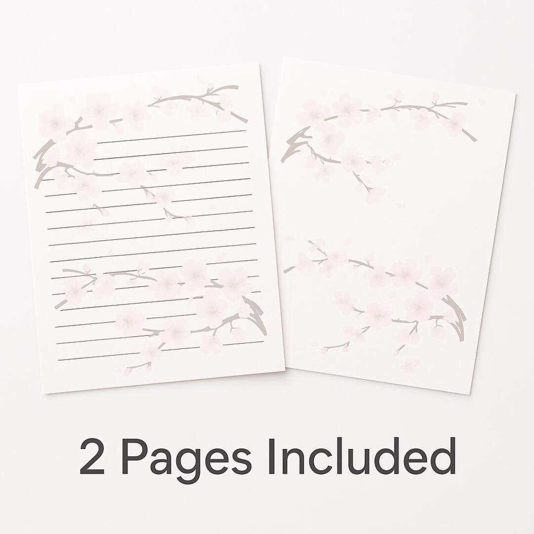 Sakura A4 Printable Stationery – Lined & Unlined Pages – Journal and ...