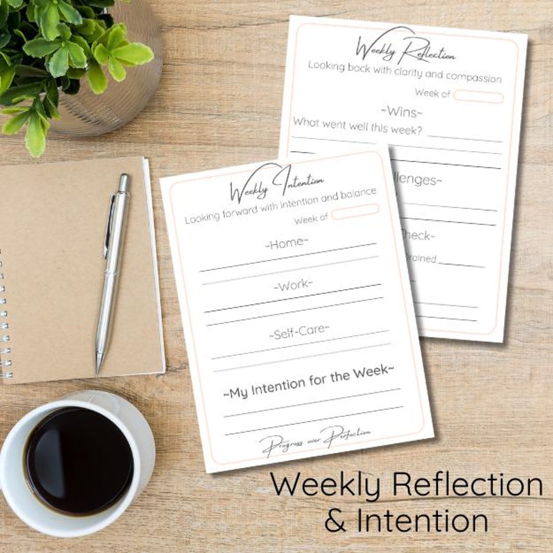 Weekly Reflection & Intention Printable | Calm Weekly Reset for Work ...