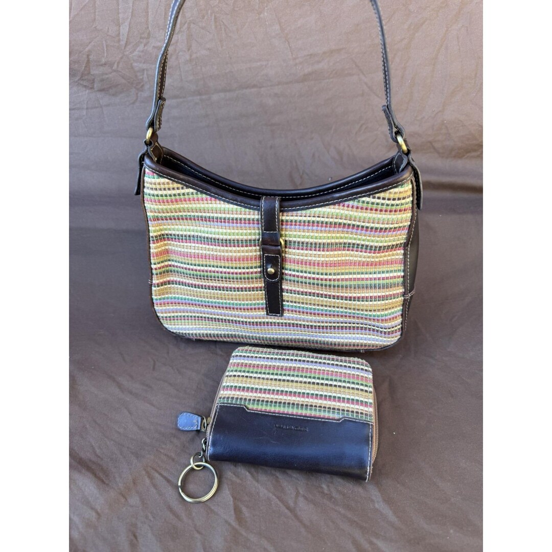 VTG Y2K Villager Liz Claiborne Woven Shoulder Bag Purse With Matching ...