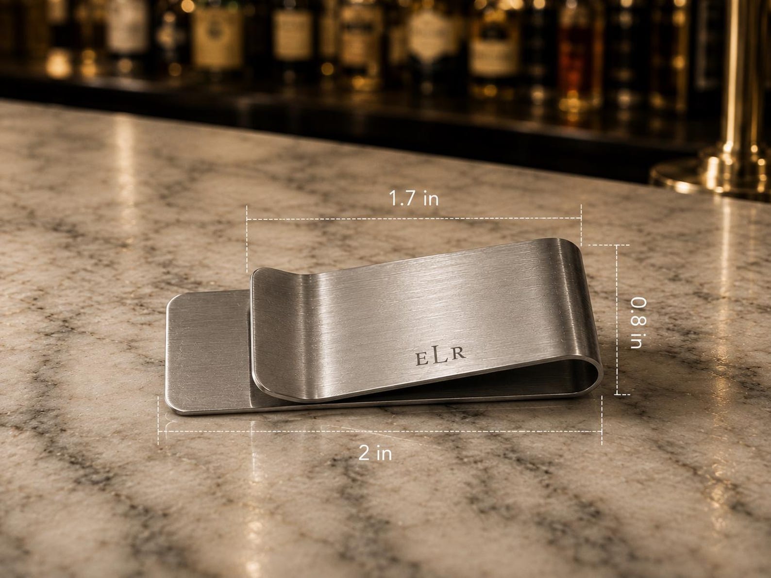 Personalized Engraved Silver Money Clip | Custom Initials Monogram ...