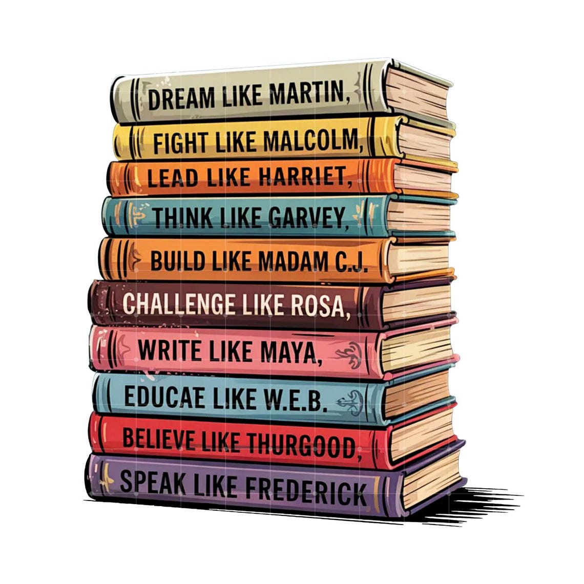 Black History Books Stack PNG, Inspirational African American Leaders ...
